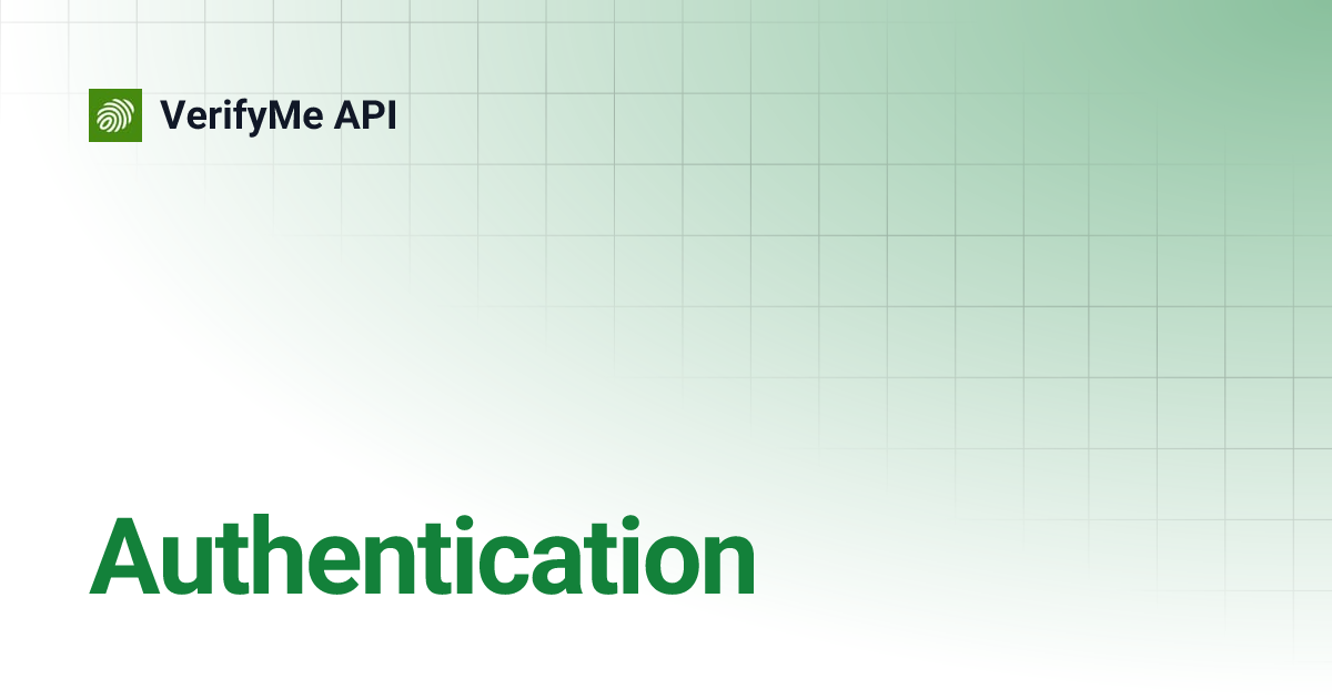 Authentication | VerifyMe API